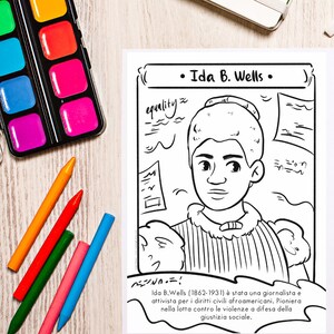 Black History Month Coloring Page IDA B. WELLS Coloring Sheet Women ...