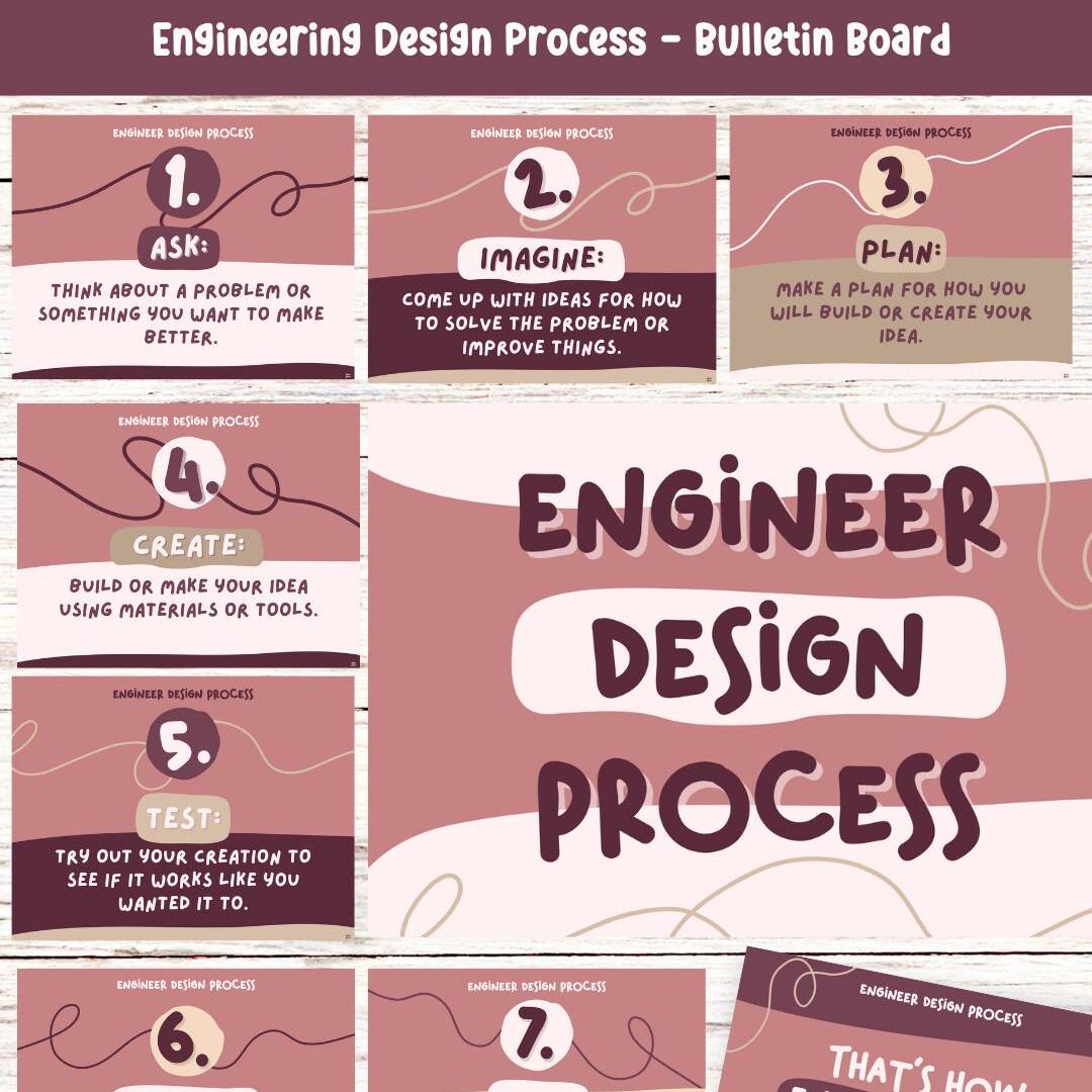 Boho Engineer Design Process Bulletin Board: STEM Classroom Decor ...