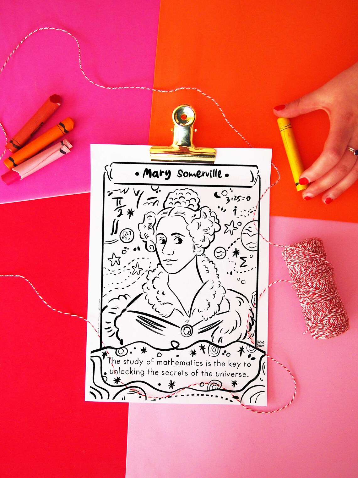 Mary Somerville Coloring Page: Female Scientist Printable (digital ...