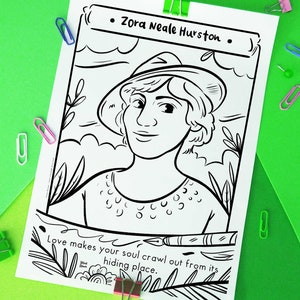 Coloring Page Women in Literature Coloring Sheet Zora Neale Hurston ...