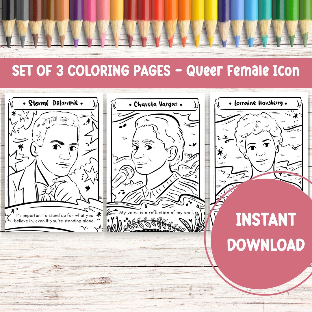 Queer Icons Coloring Page Bundle Pride Month Pritables Queer ...