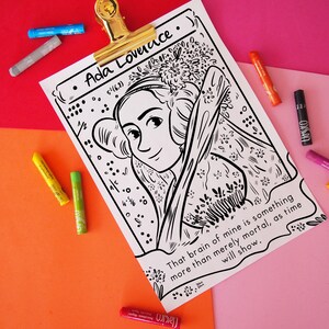 Ada Lovelace & Mary Somerville STEM Coloring Page Math Worksheet ...