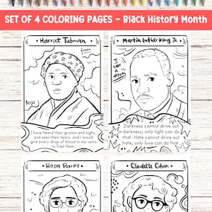 Black History Month Coloring Page Bundle Martin Luther King Day Civil ...