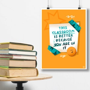 Classroom Poster Printable Positive Poster Motivational Print Yellow ...