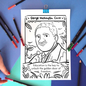 George Washington Carver Coloring Page: Black Heritage Month Printable ...