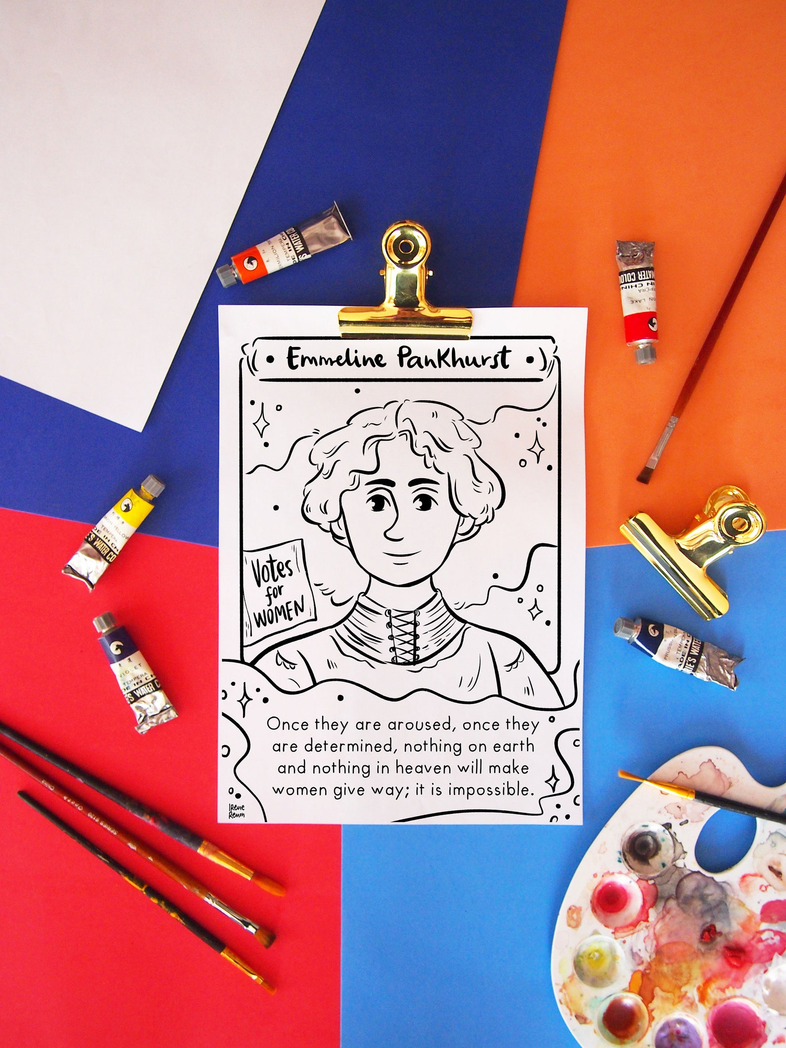 Emmeline Pankhurst Coloring Page: Women's History Month Printable (PDF ...