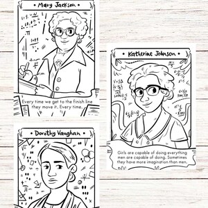 Hidden Figures Black History Month Women in STEM Printable Coloring ...