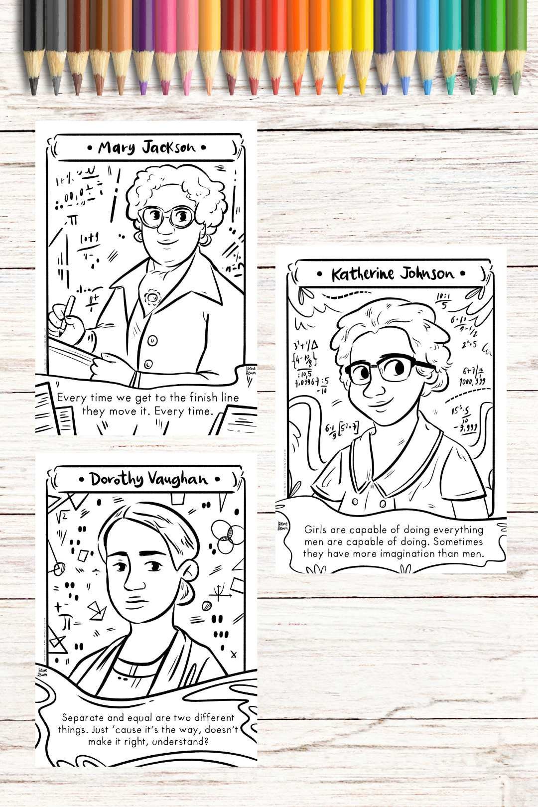 Hidden Figures Coloring Pages: Black History Month, Women in STEM ...