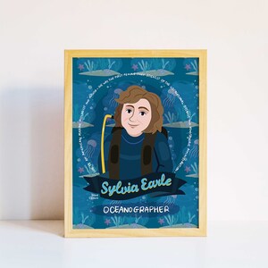 Sylvia Earle Poster Women in STEM Print Science Classroom Decor ...
