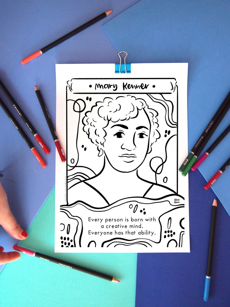 Mary Kenner Coloring Page: Black History Month Printable (digital ...