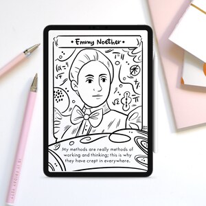Printable Coloring Sheet Emmy Noether Quote Coloring Page Women in ...