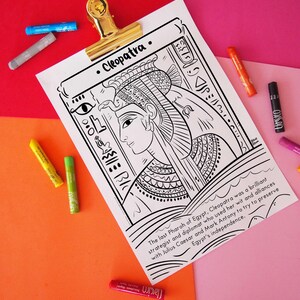 Cleopatra Downloadable Coloring Page Ancient Egypt Coloring Sheet ...
