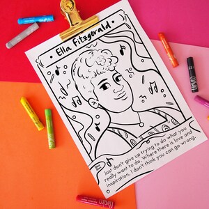 Black History Month Ella Fitzgerald Coloring Page Famous Artist ...