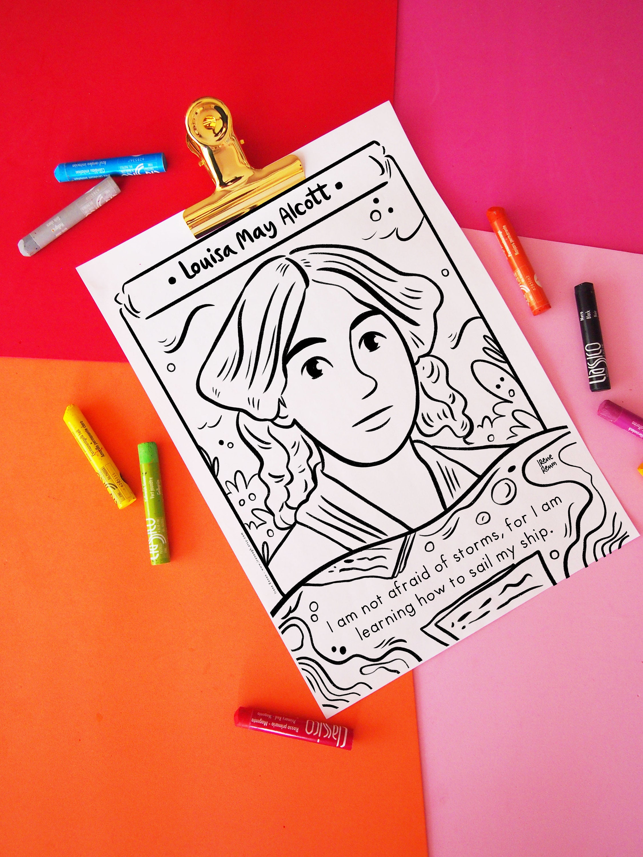 Louisa May Alcott Coloring Page: Women's History Month Printable (PDF ...