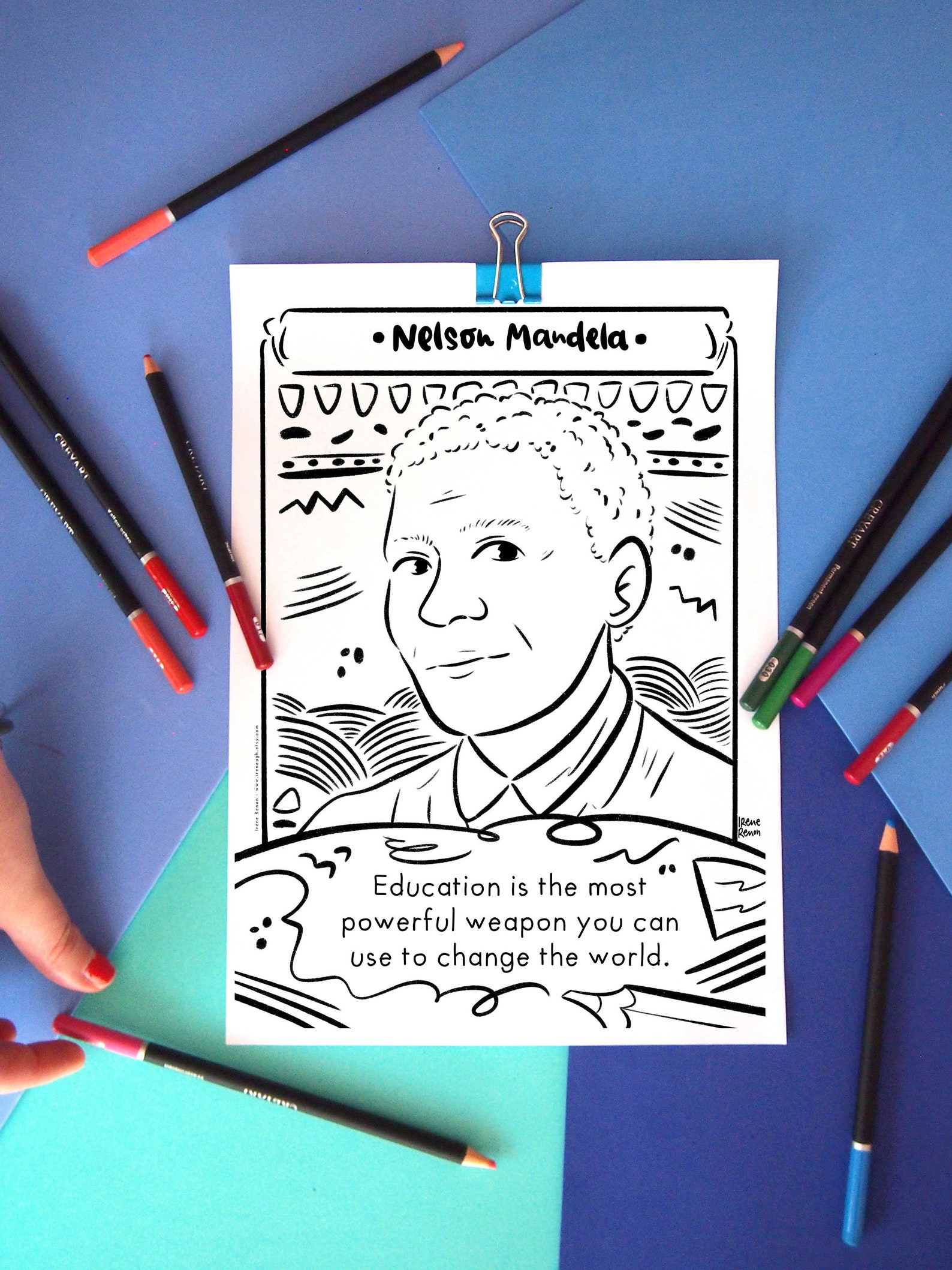 Nelson Mandela Coloring Page: Black History Month Printable (digital ...
