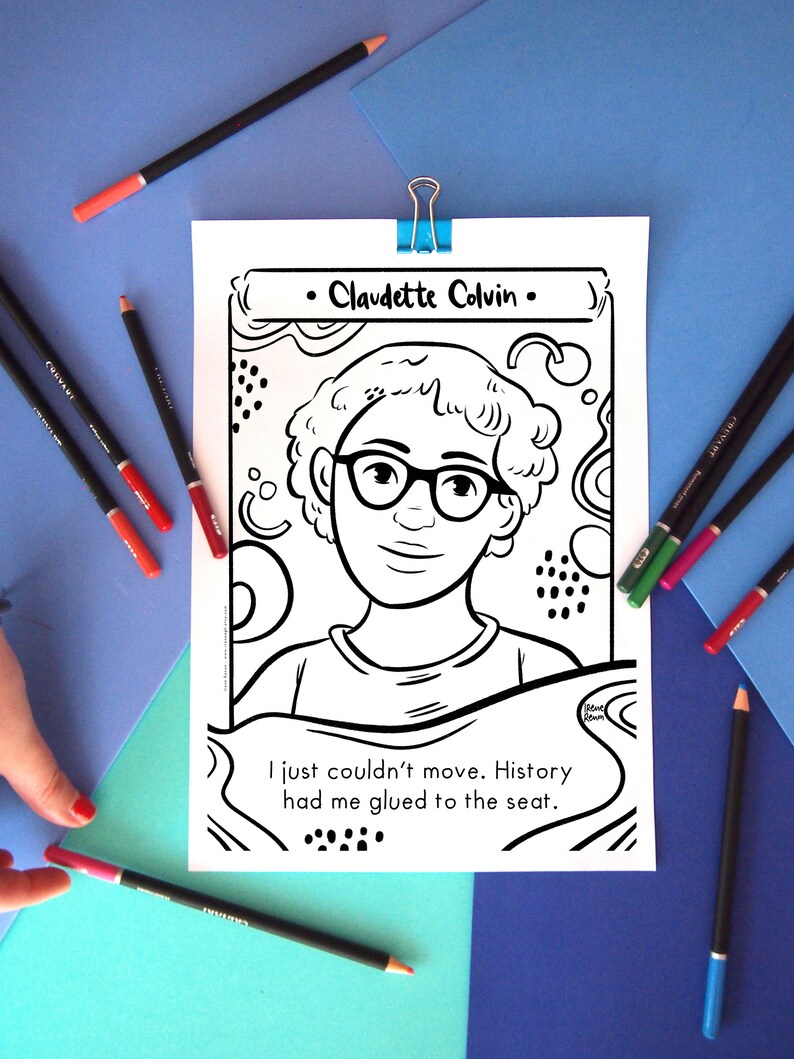 Claudette Colvin Coloring Page: Women in Black History (digital ...