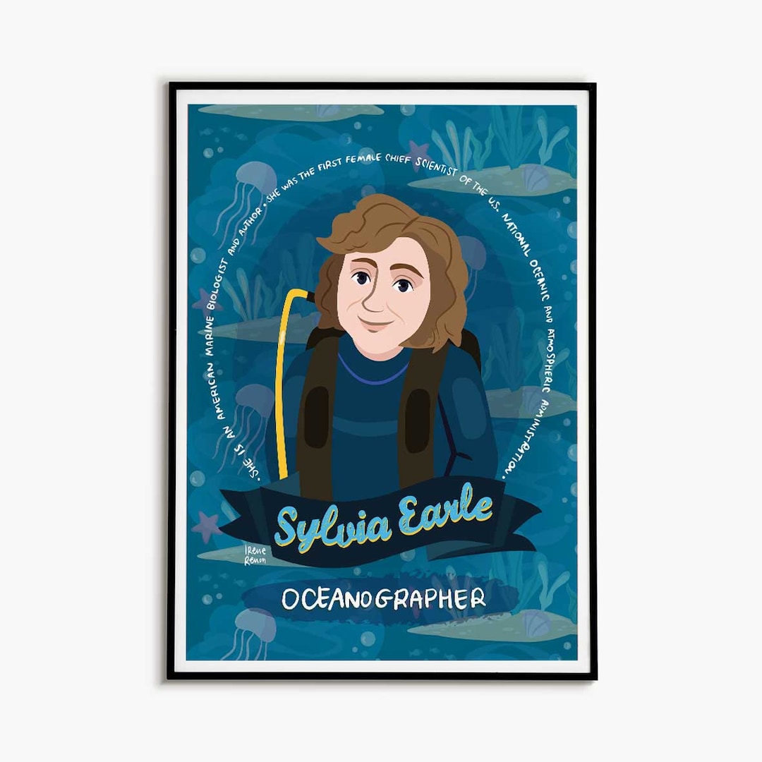 Sylvia Earle Poster Women in STEM Print Science Classroom Decor ...
