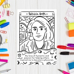 Patricia Bath Coloring Page: Women in STEM, Black History (digital ...