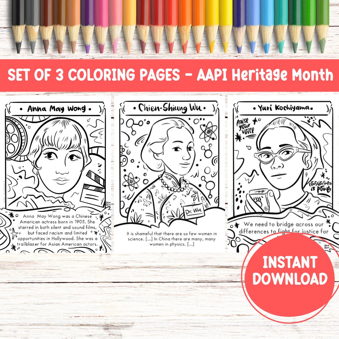 Printable Coloring Page AANHPI Asian Americans & Pacific Islanders ...