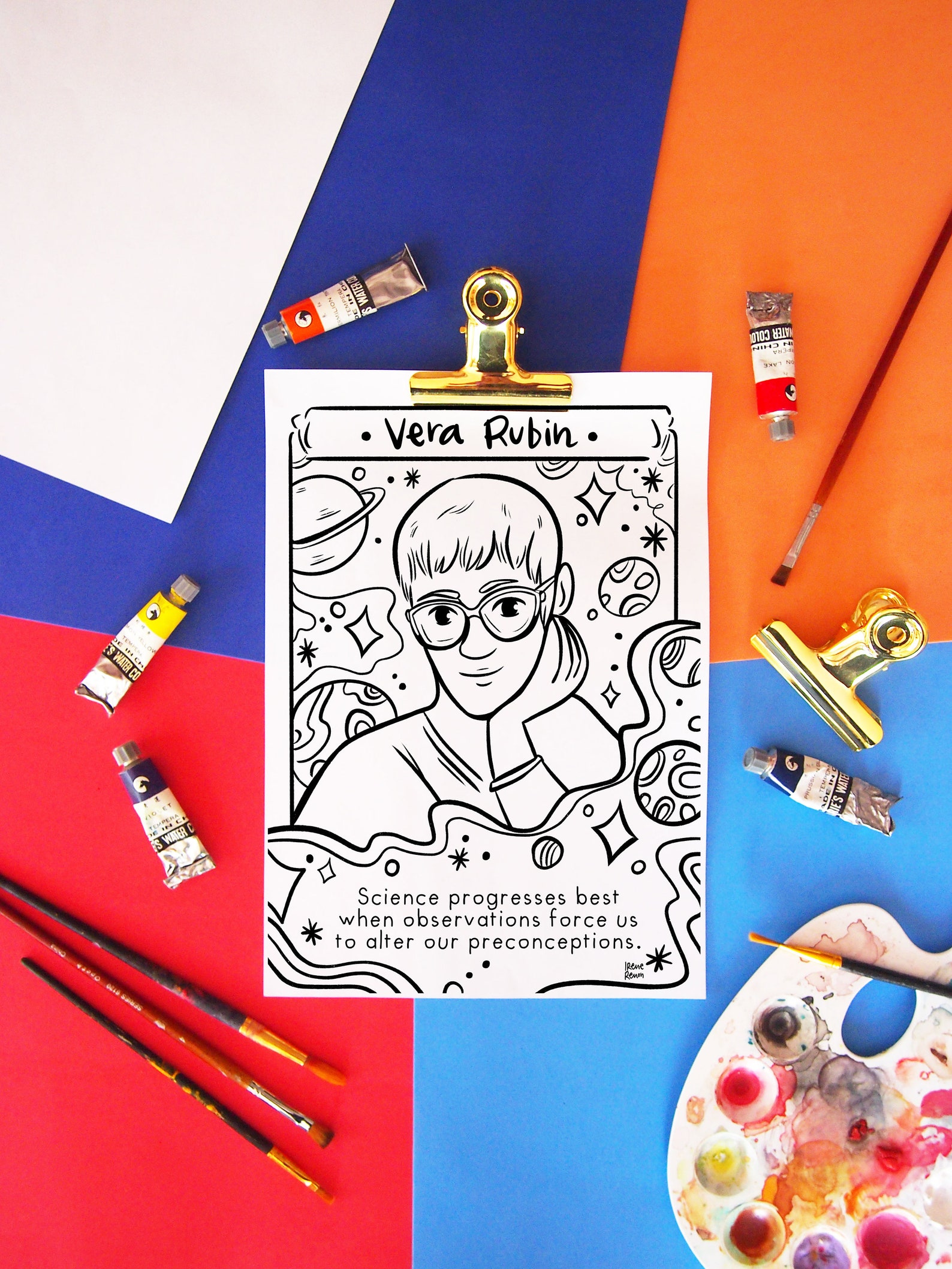 Printable Drawing VERA RUBIN Coloring Page Astronomer - Etsy