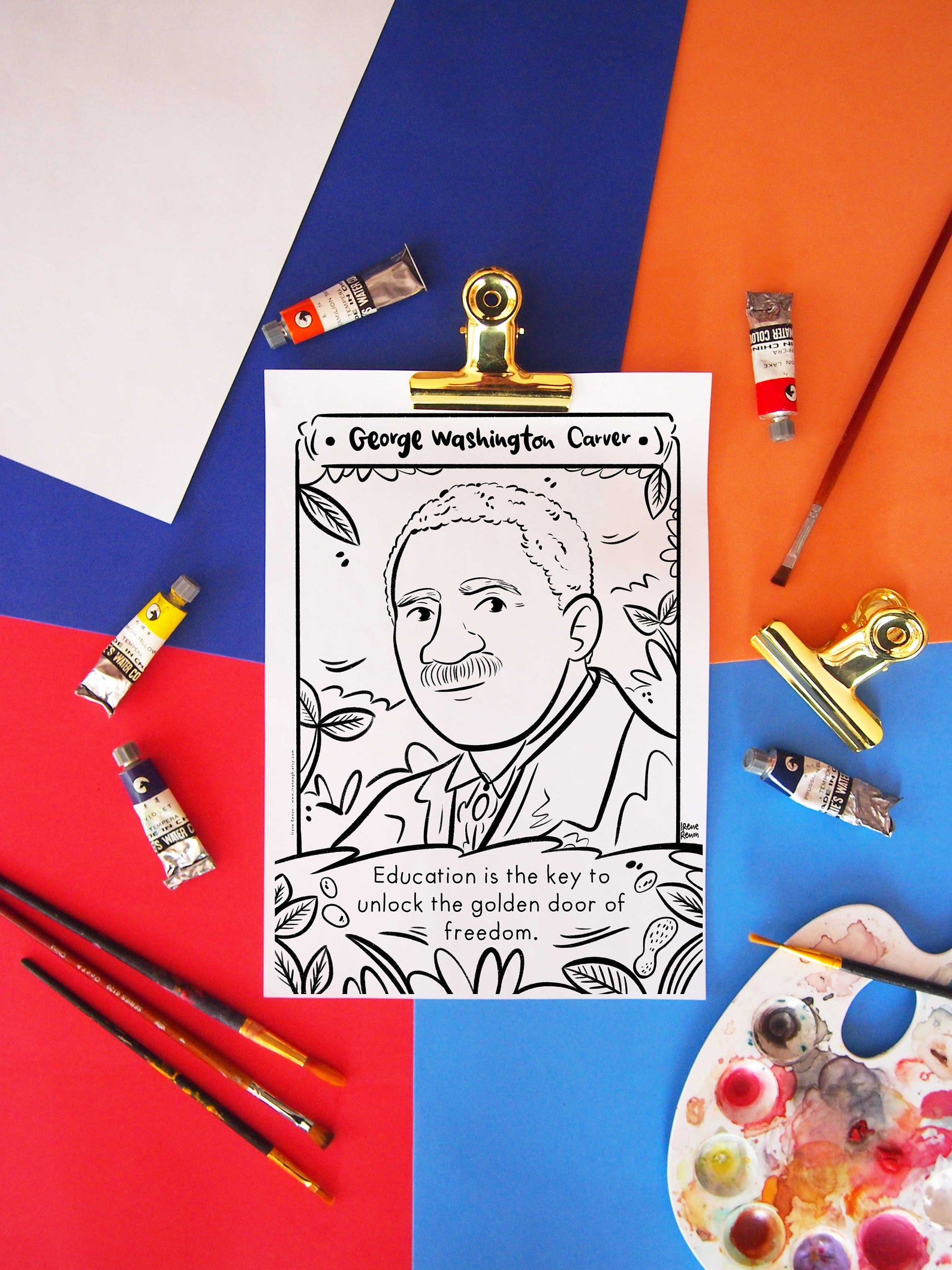 George Washington Carver Coloring Page: Black Heritage Month Printable ...
