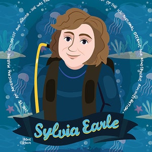 Sylvia Earle Poster Women in STEM Print Science Classroom Decor ...