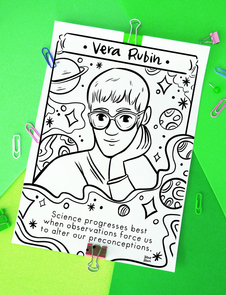 Printable Drawing VERA RUBIN Coloring Page Astronomer - Etsy