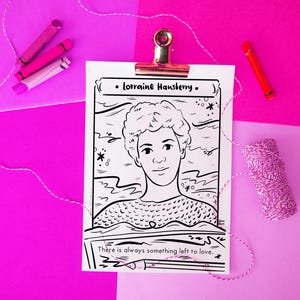 Lorraine Hansberry Pride Month Coloring Page With Quote LGBTQ+ Leader ...