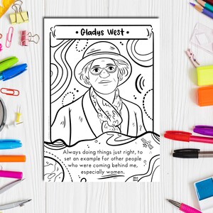 Women in Stem Coloring Page Women in Mathematics Gladys - Etsy
