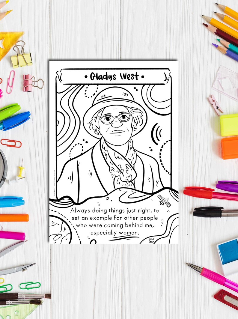 Women in Stem Coloring Page Women in Mathematics Gladys - Etsy