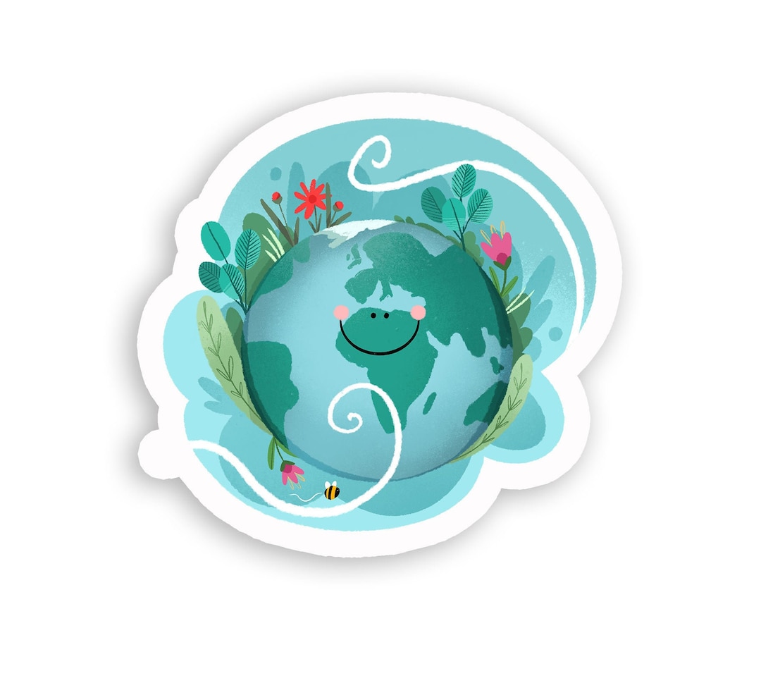 Earth Day Sticker: Planet Earth, Science Gift, Sustainable Art - Etsy