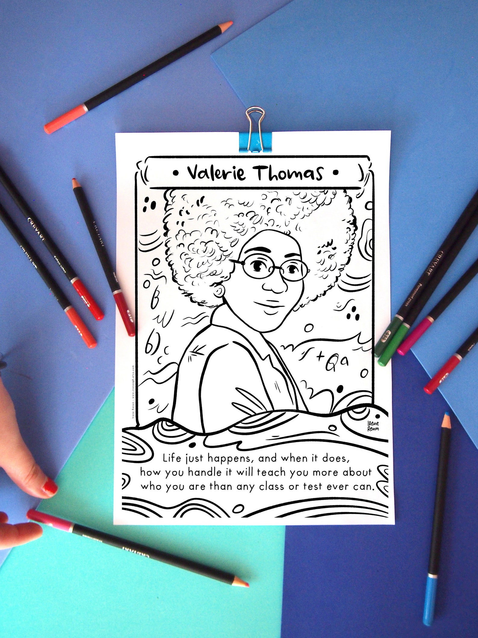 Science Coloring Page VALERIE THOMAS Coloring Page Women | Etsy