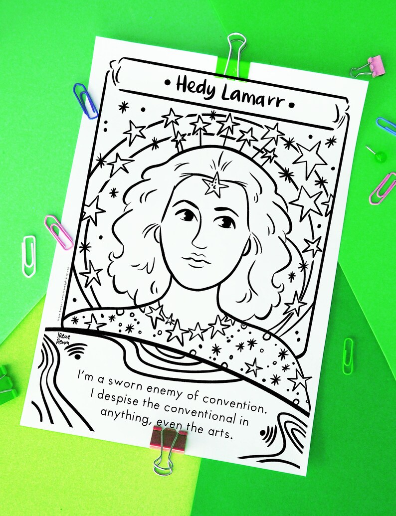 Science Coloring Page Hedy Lamarr Teacher Resouces - Etsy