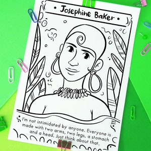 Josephine Baker Coloring Page: Women's History Month Printable (digital ...