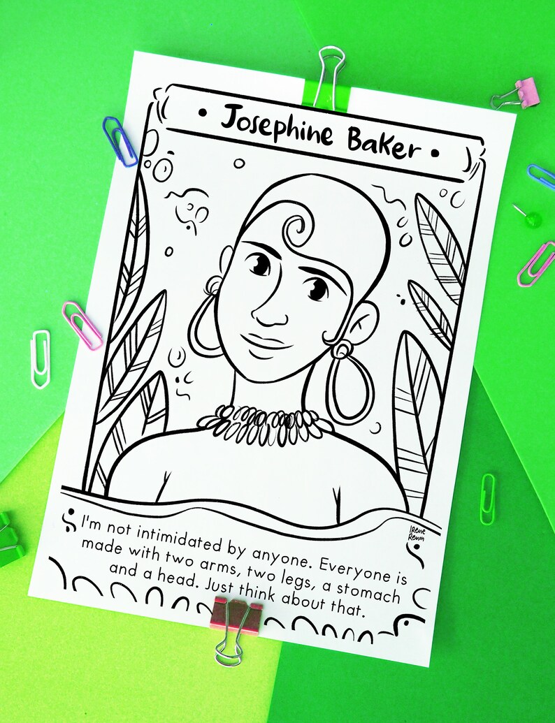 Josephine Baker Coloring Page: Women's History Month Printable (digital ...