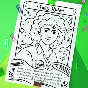Science Coloring Page Sally Ride Women in Space Women History Month ...