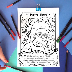 Coloring Page Women in Stem MARIE SHARP Coloring Sheet Science ...