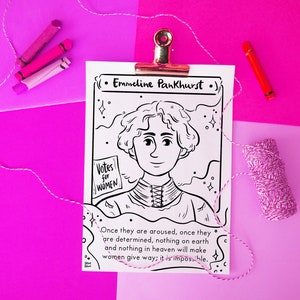 Emmeline Pankhurst Coloring Page: Women's History Month Printable (PDF ...