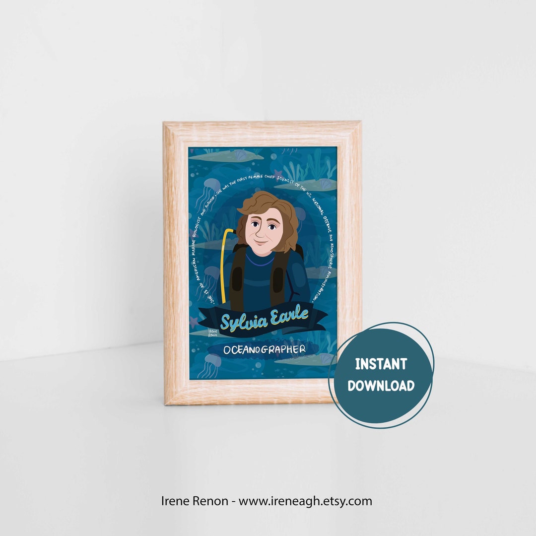 Sylvia Earle Women in Science Printable Postcard Stem Women Print ...