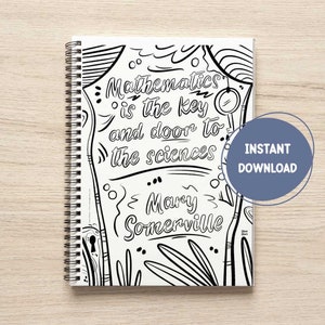 Printable Adult Coloring Page Coloring Book Women Mathematics Women in ...