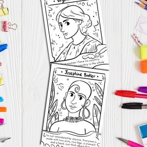 Women History Month Printable Coloring Page Influential Icon of History ...