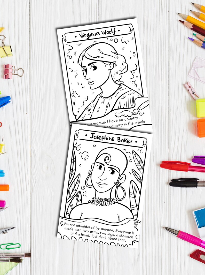 Women History Month Printable Coloring Pages Influential - Etsy