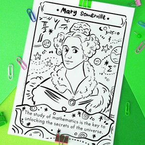 Procreate Coloring Page Mary Somerville Science Coloring Page Women in ...