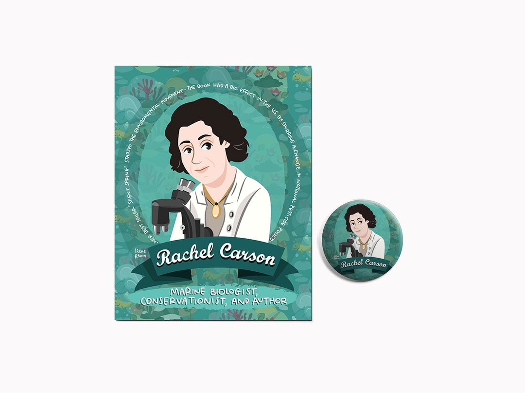 Rachel Carson Pin & Postcard Set - Science Teacher Gift - Etsy