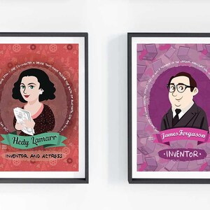 Printable Postcard Science Teacher Gift Famous Scientist Wall Art James ...