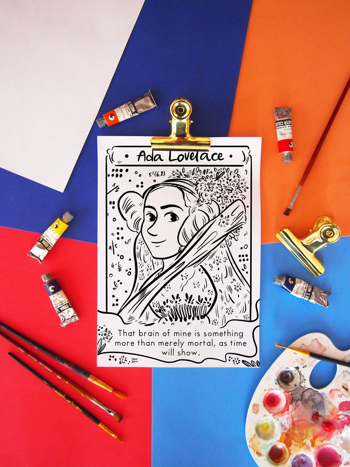 Ada Lovelace Coloring Page: Female Scientist Printable (digital ...