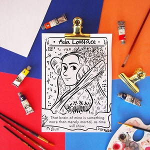 Ada Lovelace Coloring Page: Female Scientist Printable (digital ...