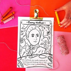 Printable Coloring Page Women in Mathematics Emmy Noether Coloring ...