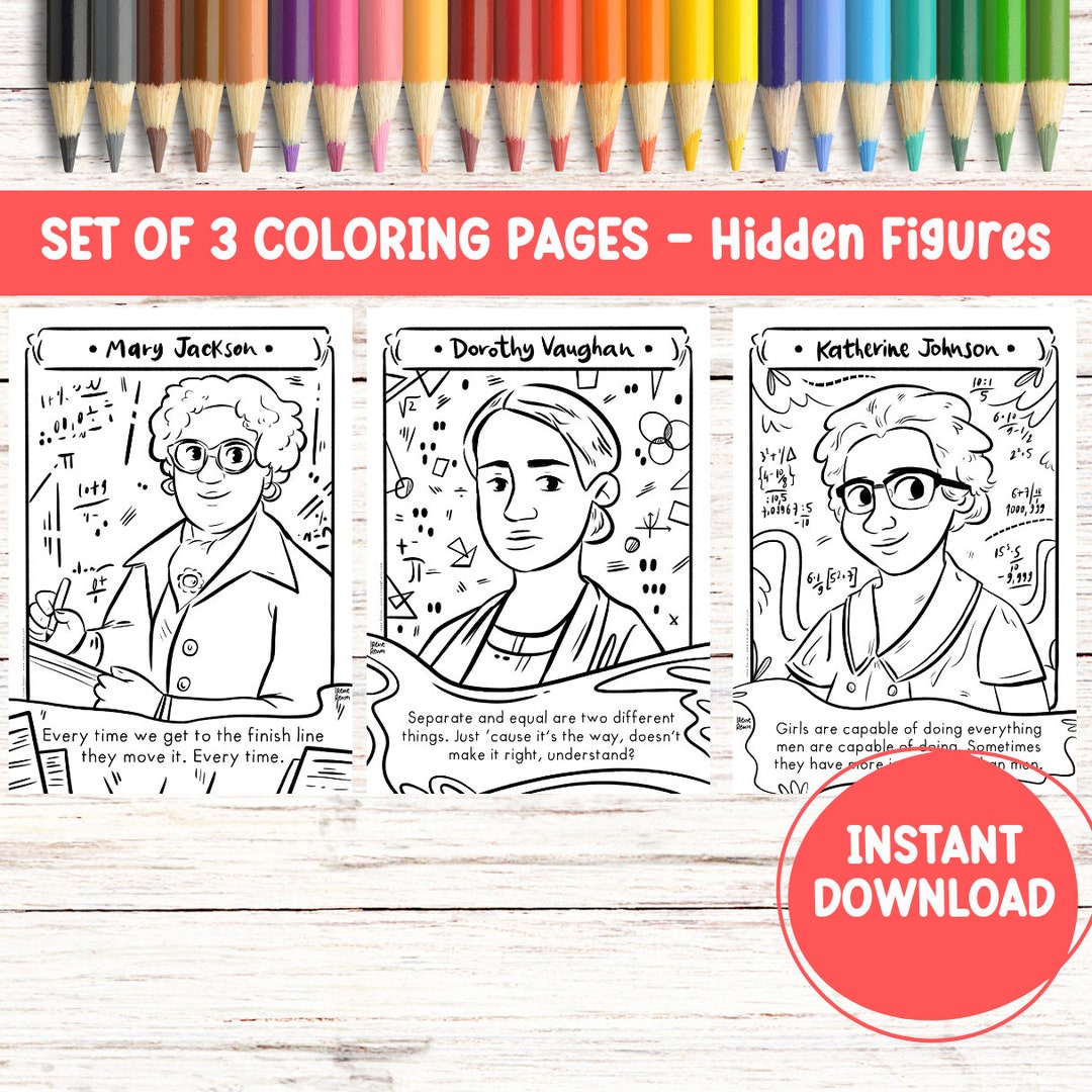 Black History Month Coloring Page Hidden Figures Home School Activity ...