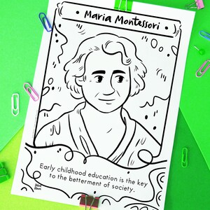 Maria Montessori Printable Coloring Pages & Activities (digital ...